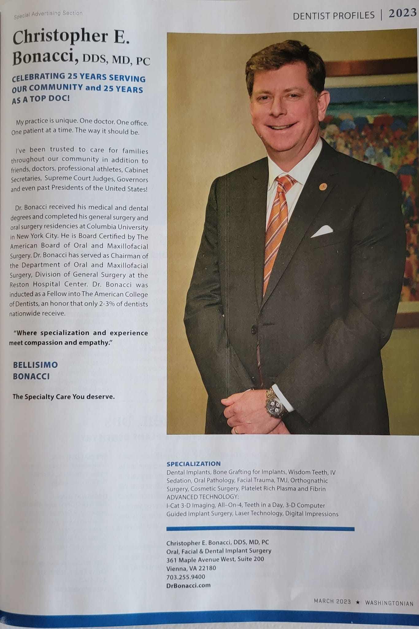 Dr. Christopher Bonacci | Oral Surgeon Vienna, VA | Tysons, McLean, Oakton